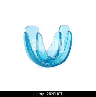 Transparent dental mouth guard isolated on white, top view. Bite ...