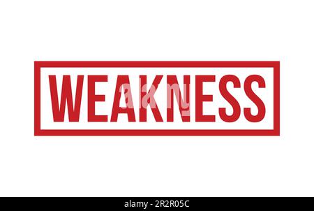 Grunge red weakness word rubber seal stamp on white background Stock ...