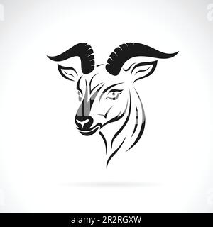 Vector of goat face and sheep face on a white background. Animals farm ...