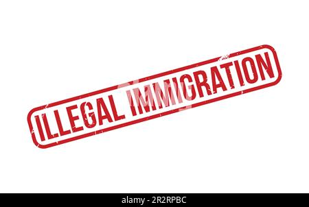 Red Illegal Immigration Rubber Stamp Seal Vector Stock Vector Image ...