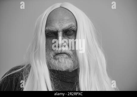 Halloween Devil with bloody professional makeup. Halloween art Blood ...