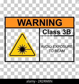 Laser radiation danger class 3B label icon, safety information symbol ...