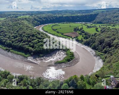 River Wye, one of the UKs most polluted rivers at woodcroft, Wintours ...