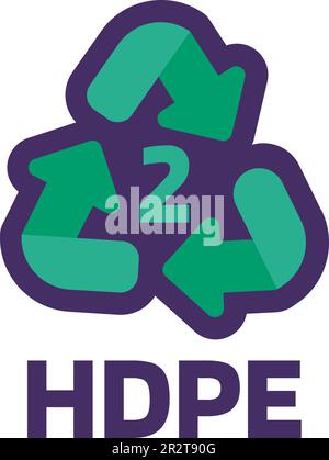 Plastic recycling symbol HDPE 2. Plastic recycling code HDPE 2, vector ...