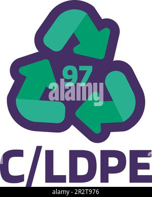 Infographic of recycling code for LDPE plastic. Low-density ...