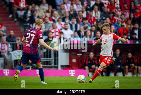 Joshua Kimmich of Bayern Muenchen Konrad Laimer of RB Leipzig FC Bayern ...