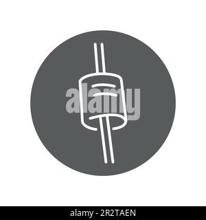 Transient voltage suppression diode black line icon. Pictogram for web ...