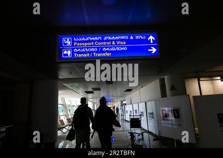 Passengers arriving at Tbilisi International Airport, TBS, Tbilisi ...