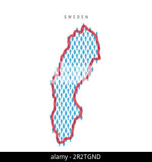 Sweden population map. Large group of people in a shape of Swedish map ...