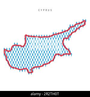 Cyprus population map. Large group of people in a shape of Cypriot map ...