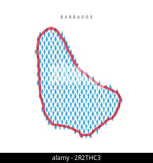 Barbados population map. Large group of people in a shape of Barbadian ...