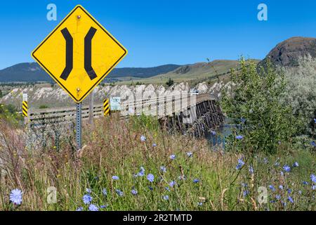 View of wooden Pritchard Bridge (stringer bridge) across South Thompson ...