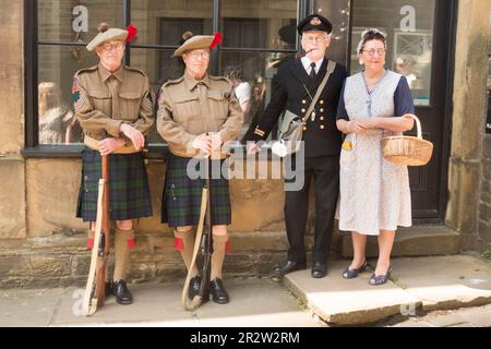 Haworth, England, UK, 21st May 2023. Haworth 1940s weekend is a popular ...