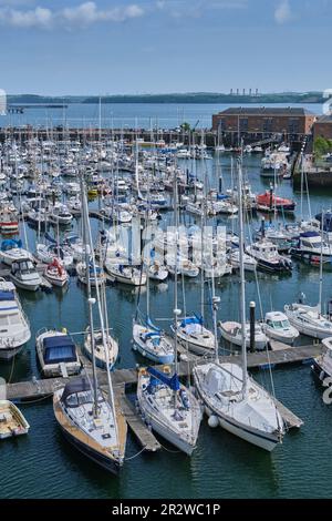 View across Milford Waterfront, Milford Haven, Pembrokeshire Stock ...