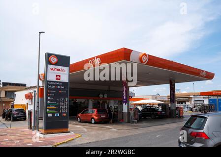 Petrol pumps at a gas station, Spain Stock Photo - Alamy