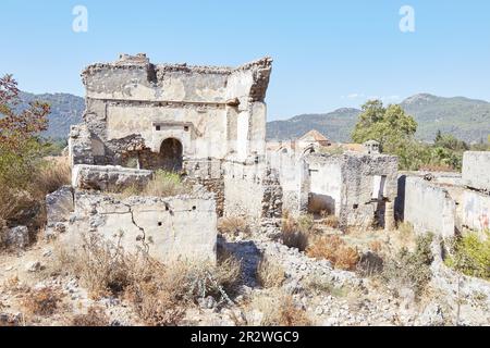 The ghost town of Kayakou outside of Fethiye, Turkey was once a ...