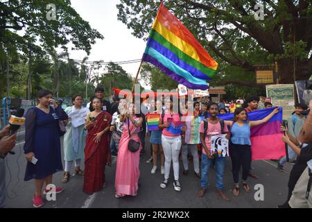 May 21, 2023, Kolkata, India: LGBTQ community take part during a rally ...