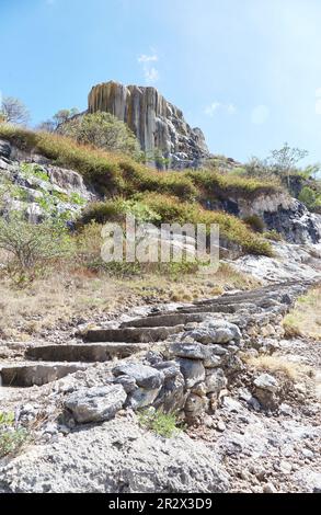 The unique frozen waterfalls and travertine pools of Hierve el Agua in ...
