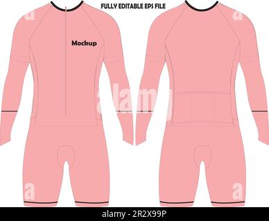 Cycling Long Sleeve Skin suit Mock up Stock Vector Image & Art - Alamy