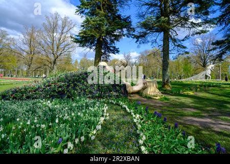 Pakruojis, Lithuania - 5 May 2023: Pakruojis manor and instalation ...