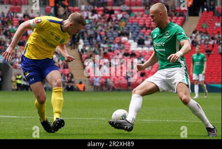 WEMBLEY, ENGLAND MAY 21: Newport Pagnell's Jake Watkinson and Ascot's ...