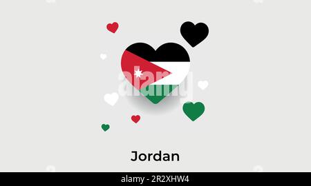 I love Jordan country flag vector icon illustration Stock Vector Image ...