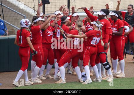 May 21, 2023: ULL's Alexa Langeliers (23) drives a home run during NCAA ...