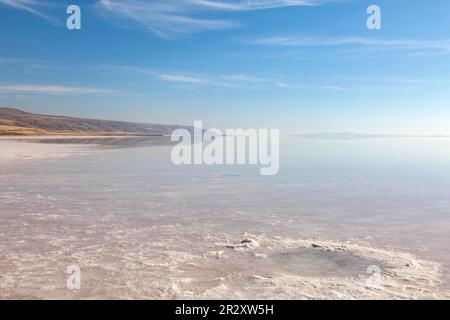 The Great Salt Lake Tuz Goelue, Central Anatolia, Turkey Stock Photo ...