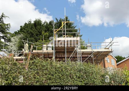 Suburban House construction, Sheffield England UK. Building works on ...
