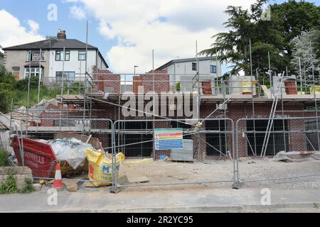 Suburban House construction, Sheffield England UK. Building works on ...