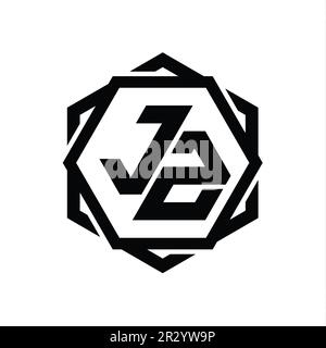 JZ Logo monogram with hexagon geometric shape isolated outline design ...