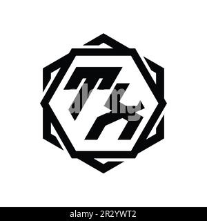 TX Logo monogram hexagon shape with geometric abstract isolated outline ...