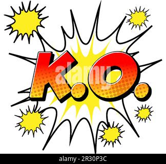 KO retro comic speech bubble and effect in pop art style illustration ...