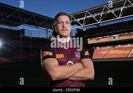 Reuben Cotter of the Maroons poses for a photograph during the 2023 ...