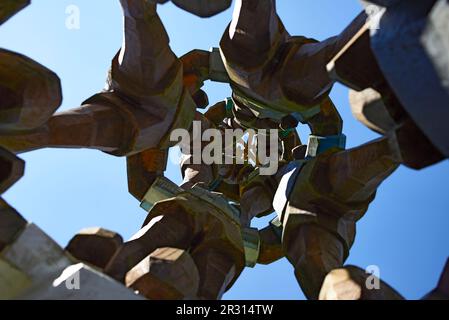 Statue of football players at FIFA Headquarters in Zurich Switzerland ...