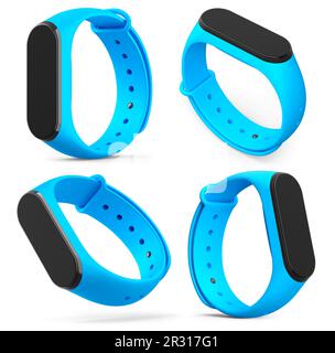 Mockup of smart watches or fitness tracker lying on white background ...