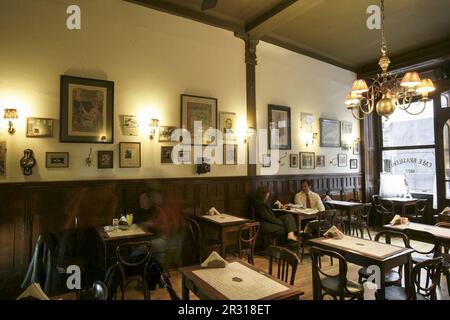 Stylish interior of Cafe Brasilero. Montevideo's longest operating cafe ...