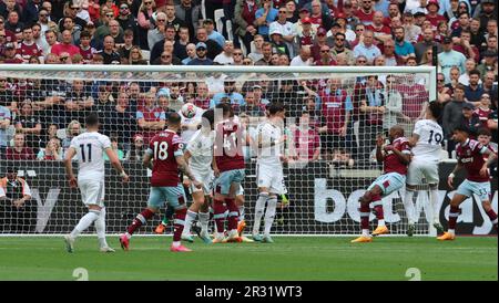 Rodrigo of Leeds United scores for his side during English Premier ...