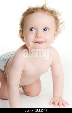 Baby in windel Stock Photo - Alamy