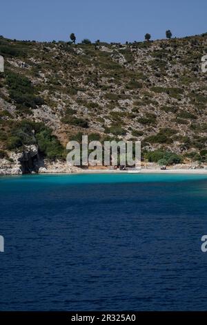 Coast of Agathonisi island, Southern Aegean Sea, Dodecanese Archipelago ...
