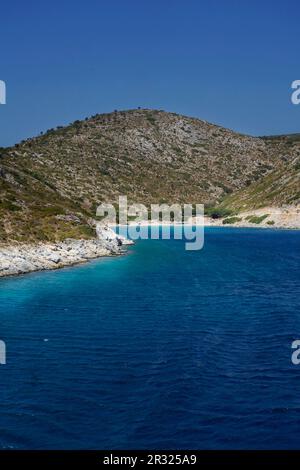 Coast of Agathonisi island, Southern Aegean Sea, Dodecanese Archipelago ...