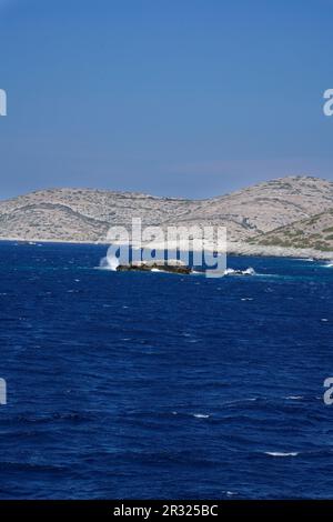 Coast of Agathonisi island, Southern Aegean Sea, Dodecanese Archipelago ...