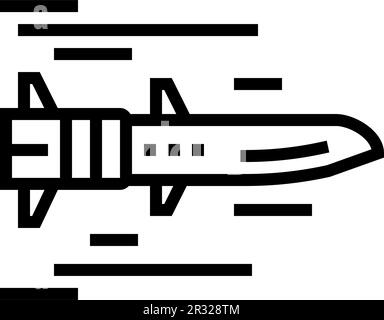 hypersonic missiles future technology line icon vector illustration ...