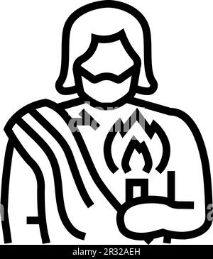 prometheus greek god ancient line icon vector illustration Stock Vector ...