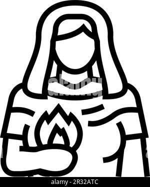 hestia greek god ancient line icon vector illustration Stock Vector ...