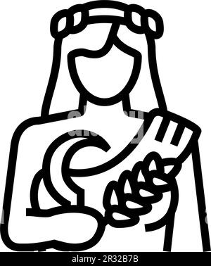 demeter greek god mythology line icon vector illustration Stock Vector ...