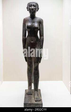 escultura de la dama Chepés, periodo tardío de Egipto, XXVI dinastia, 664-525 a. C. bronce ...
