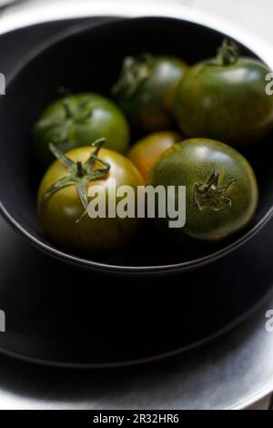Traditional organic, raw Sardinian cherry tomatoes called Camone type ...