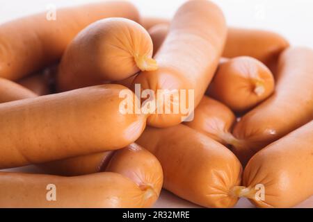 A heap of raw Vienna sausages close up Stock Photo - Alamy