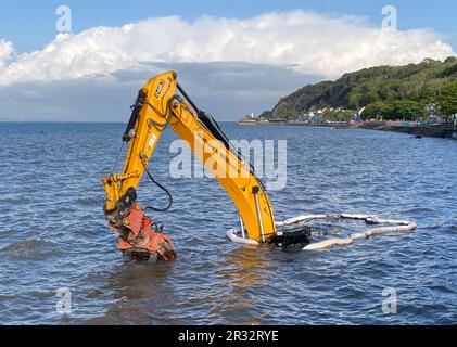 Mechanical digger stuck in mud Stock Photo - Alamy
